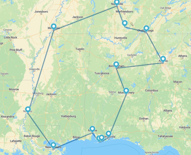 US: Dixieland Route . The best price in Logitravel.