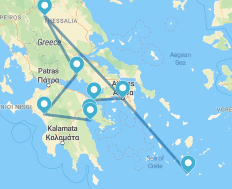 Greece: The Peloponnese, Meteora Monasteries and Santorini Route . The ...